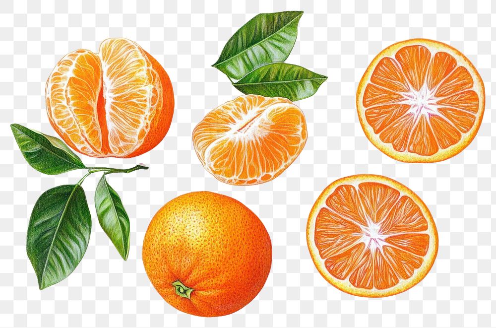 PNG Tangerine leaf illustration orange | Free PNG - rawpixel