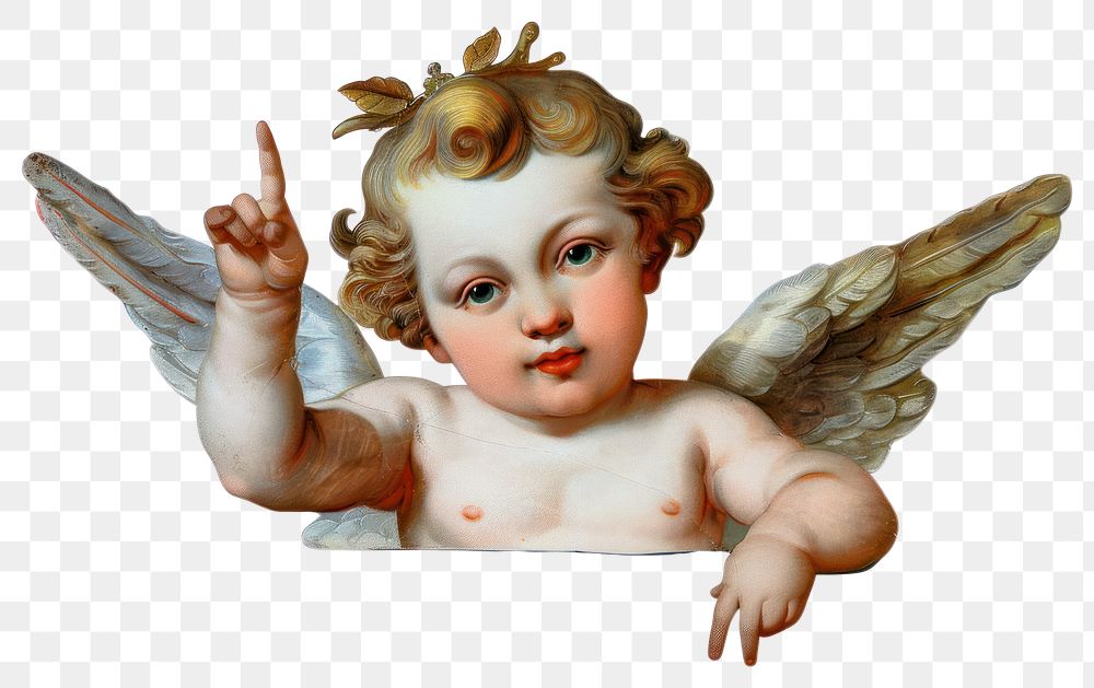 PNG Cherub holding 2 fingers | Free PNG - rawpixel