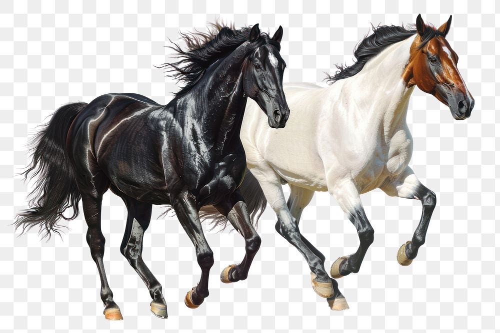 PNG Couple black horse animal | Free PNG - rawpixel