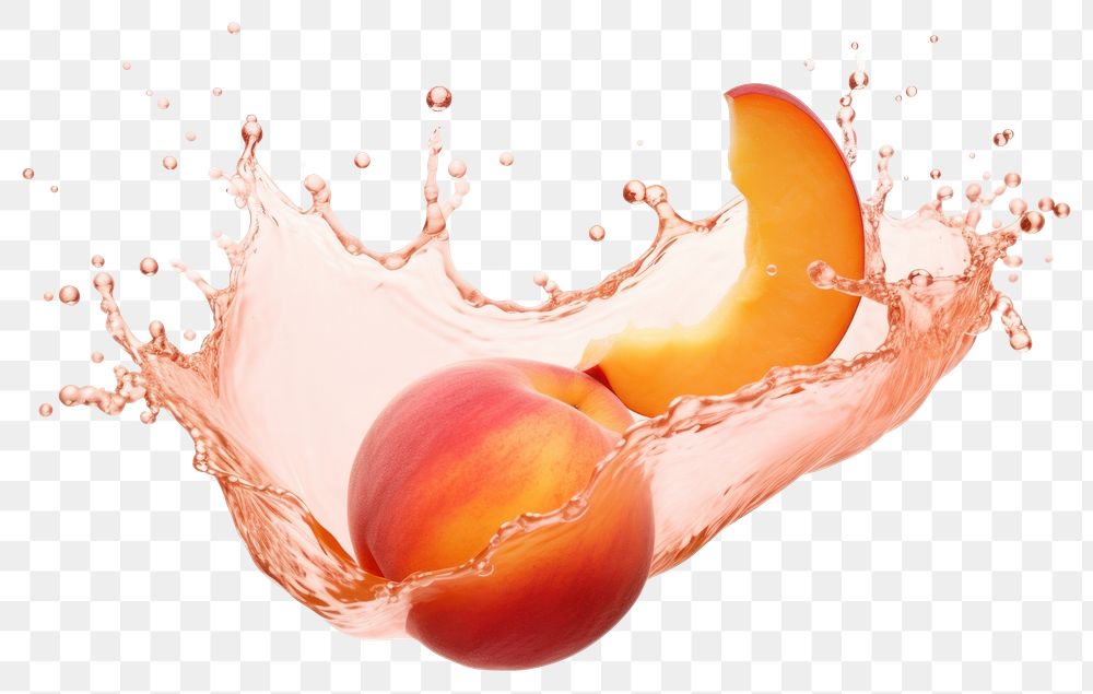 Peach splash fruit photography. | Free PNG - rawpixel