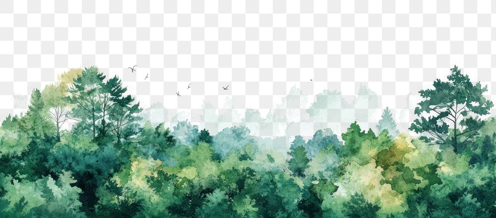 Forest landscape border forest vegetation | Free PNG Illustration ...