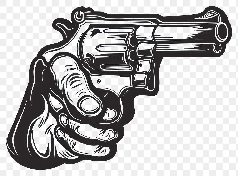 PNG Hand holding revolver illustration | Free PNG - rawpixel