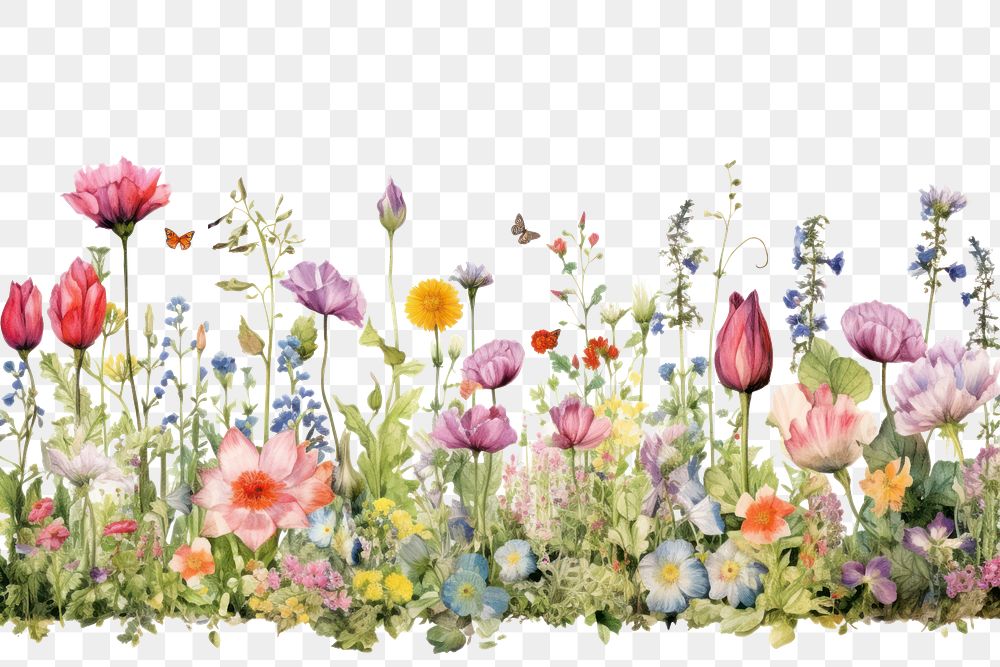 PNG Colorful spring floral illustration | Free PNG - rawpixel