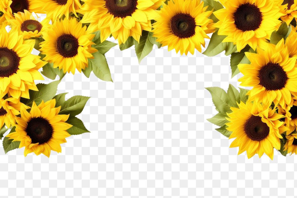PNG Vibrant sunflowers frame white | Premium PNG - rawpixel