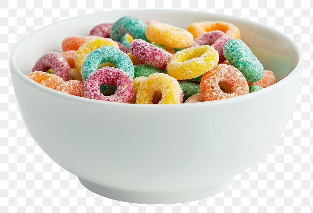 White bowl fruit loops cereal | Free PNG - rawpixel