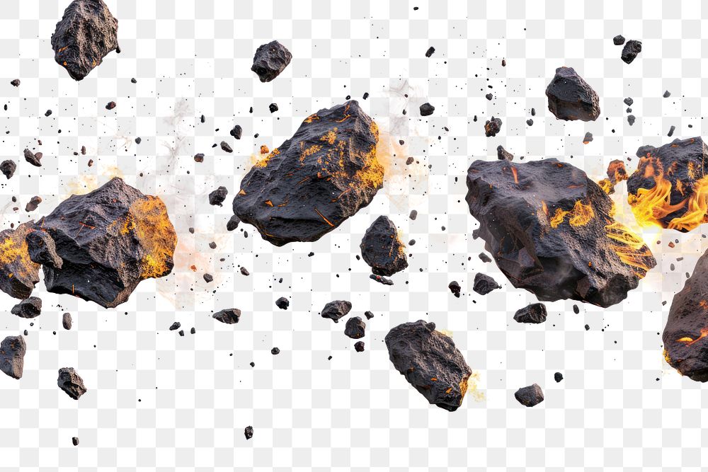 Exploding fiery meteorite fragments | Premium PNG - rawpixel