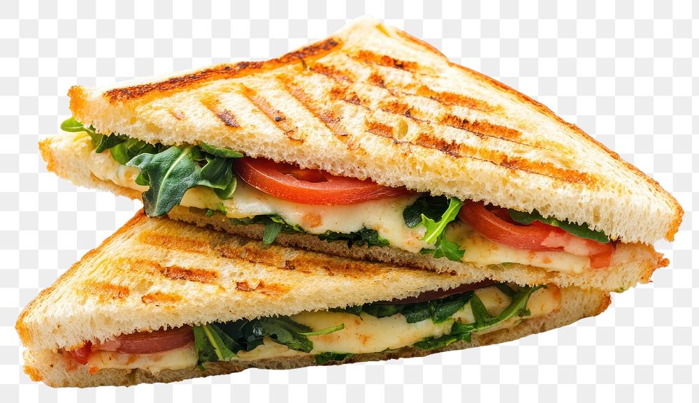Panini double triangle sandwich lunch | Free PNG - rawpixel