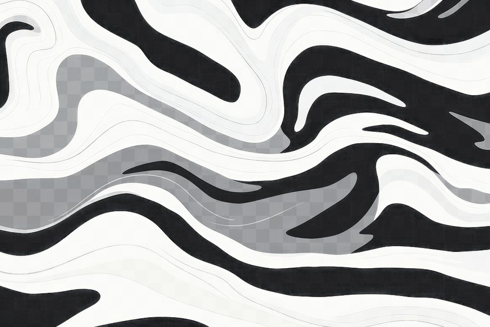 Abstract black white fluid pattern | Free PNG - rawpixel