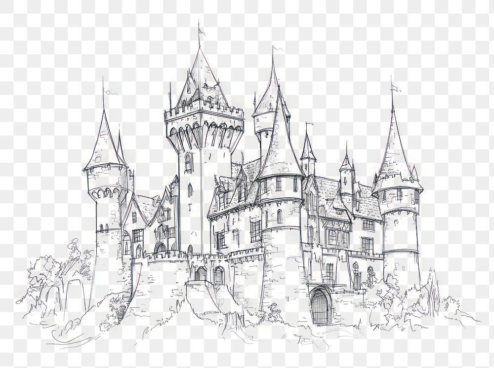 PNG Castle drawing art illustration. | Free PNG - rawpixel