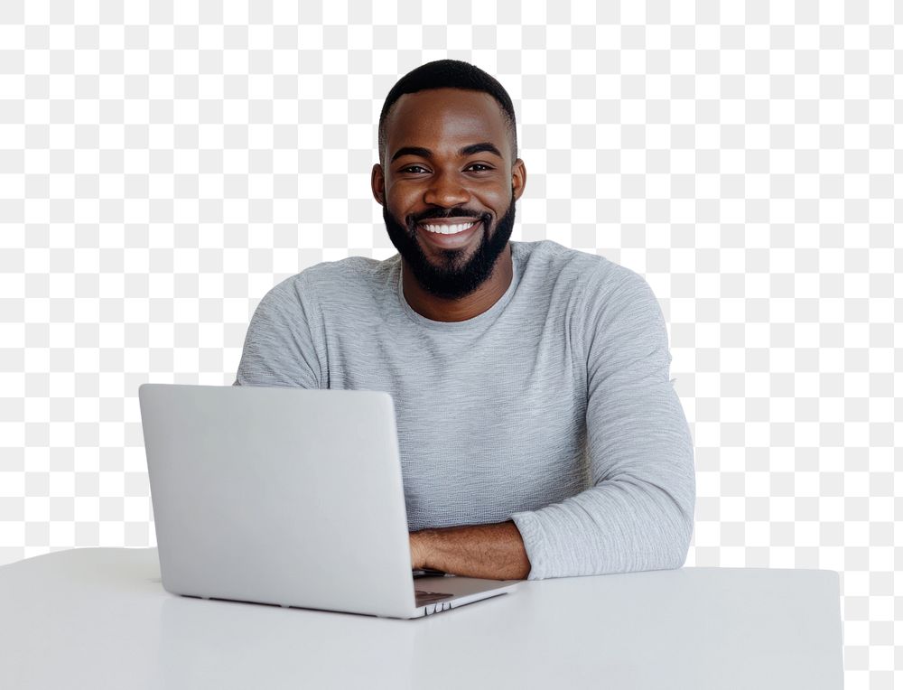 PNG Smiling man laptop happy | Free PNG - rawpixel