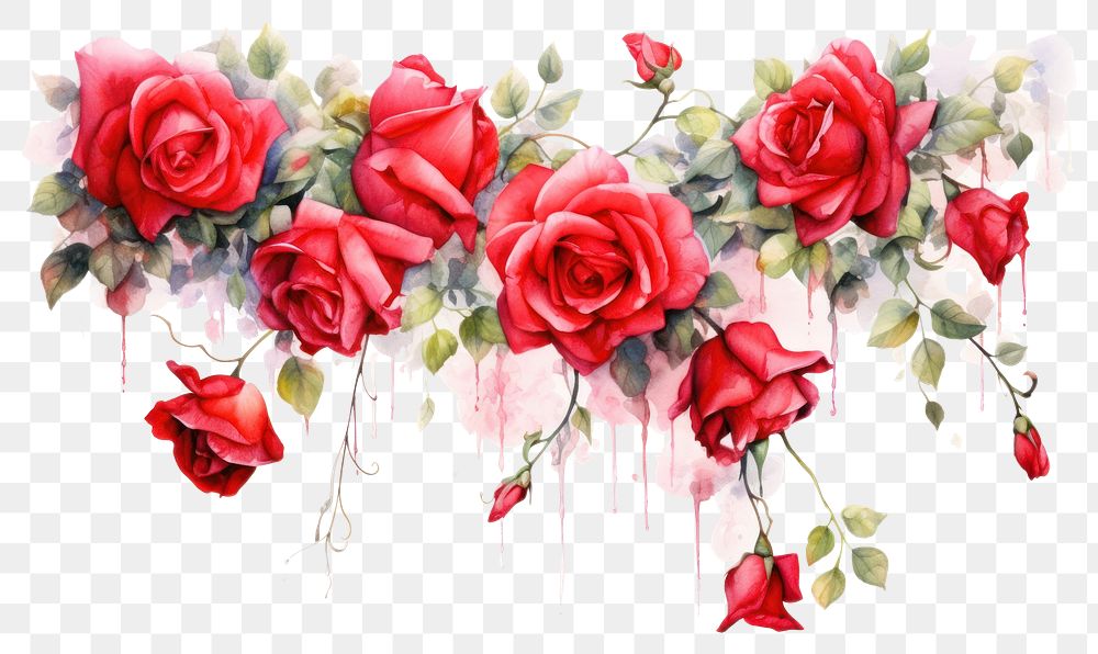 PNG Red roses pattern flower | Premium PNG - rawpixel