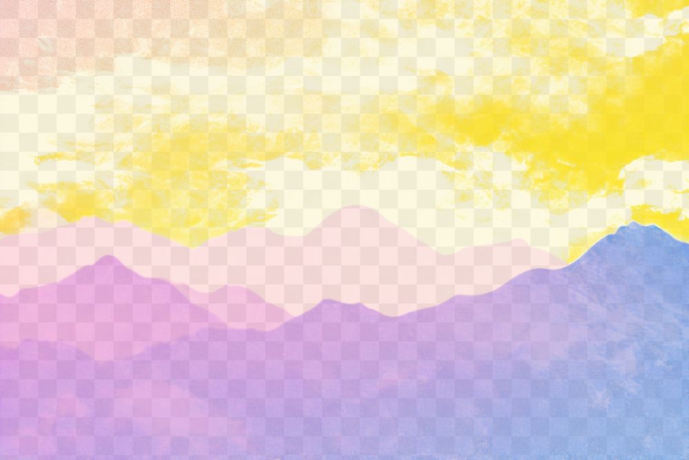 Vibrant colorful abstract mountain png | Free PNG - rawpixel