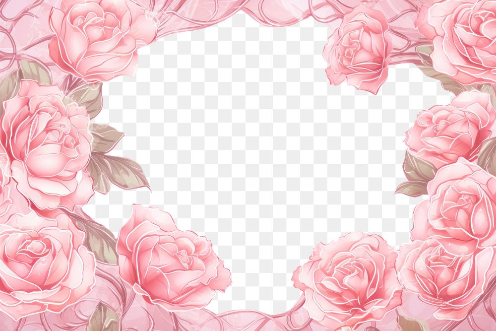PNG Elegant pink rose frame, | Free PNG - rawpixel