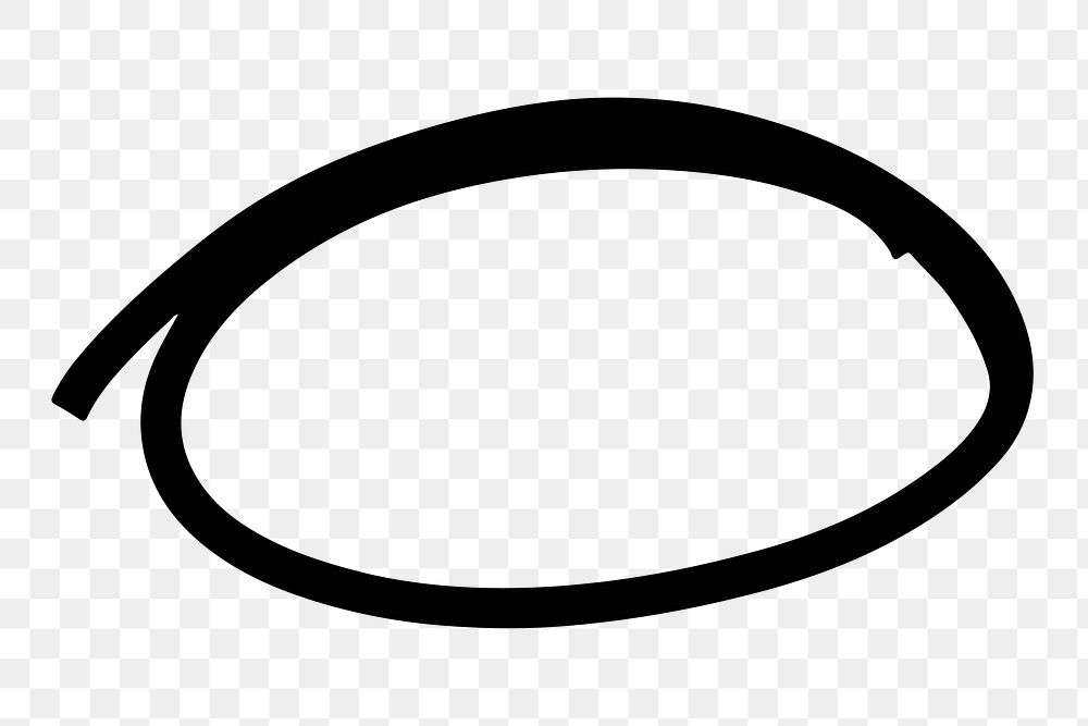 Doodle frame png black oval | Free PNG - rawpixel