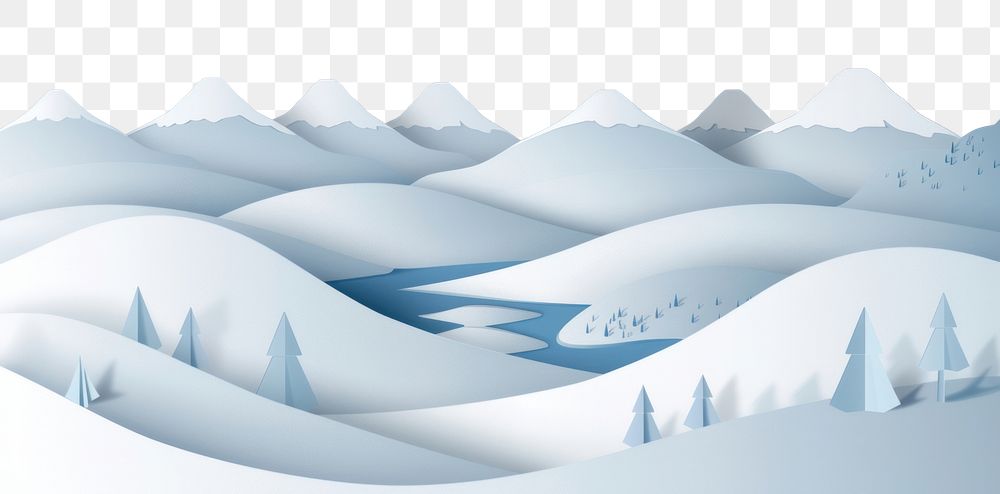 PNG Minimalist snowy mountain border | Free PNG - rawpixel