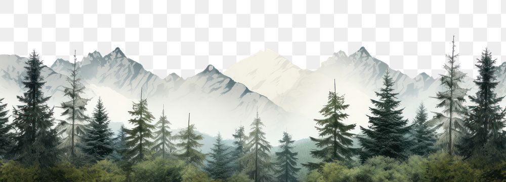 PNG Trees mountains landscape border | Free PNG - rawpixel