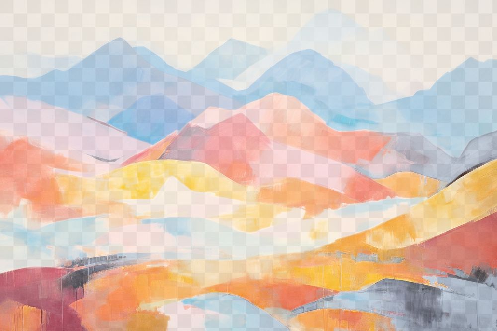 Vibrant abstract mountain png paint | Free PNG - rawpixel