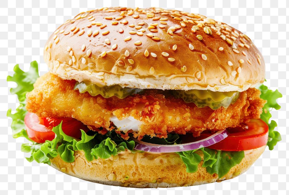 PNG Crispy fish sandwich vegetables | Free PNG - rawpixel