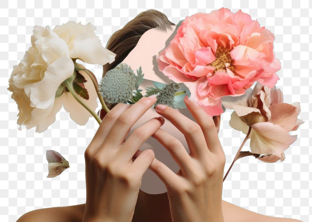 PNG Floral abstract faceless human | Free PNG - rawpixel