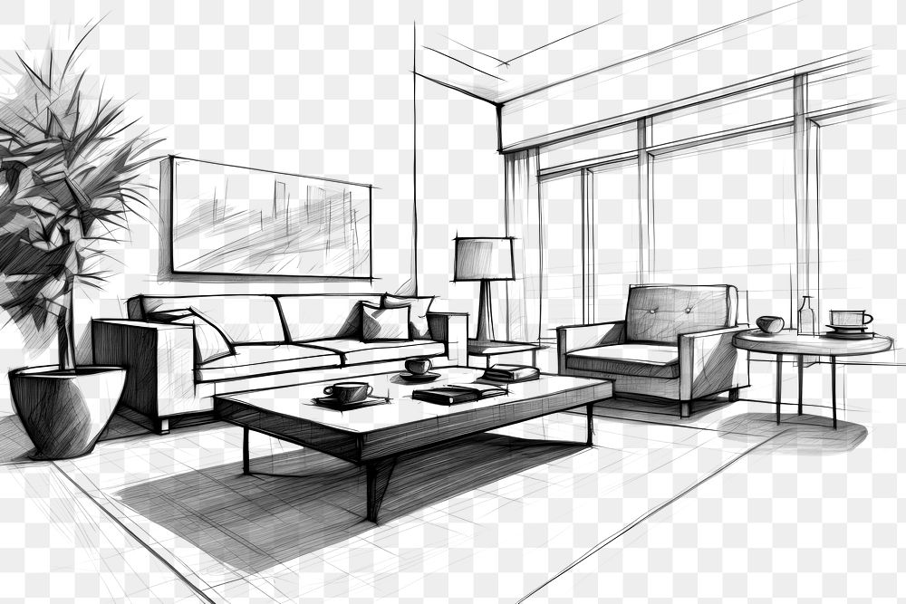 PNG Interior design sketch architecture | Free PNG - rawpixel