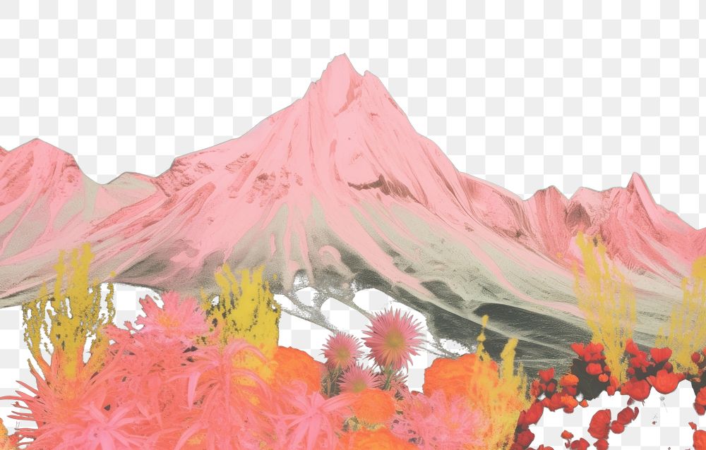 PNG Volcano craft collage art | Free PNG - rawpixel