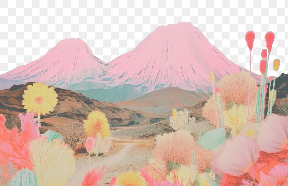 PNG Volcano craft collage art | Premium PNG - rawpixel