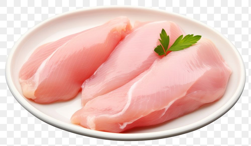 PNG Raw chicken fillets plate | Free PNG - rawpixel