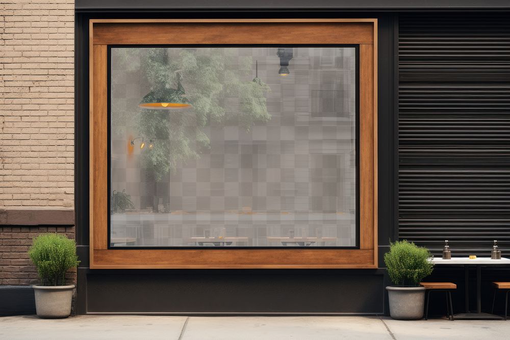 PNG restaurant window mockup, transparent | Free PNG - rawpixel