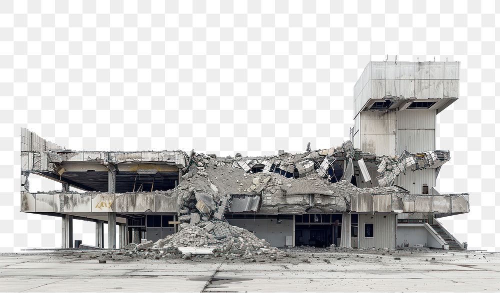 PNG Airport destroyed building demolition. | Free PNG - rawpixel