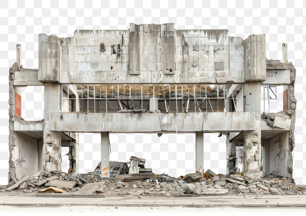 PNG Airport destroyed building demolition. | Free PNG - rawpixel