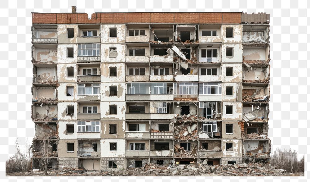 PNG Apartment building destroyed building | Premium PNG - rawpixel