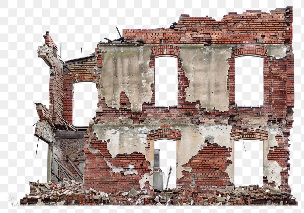 PNG Brick destroyed building architecture | Free PNG - rawpixel