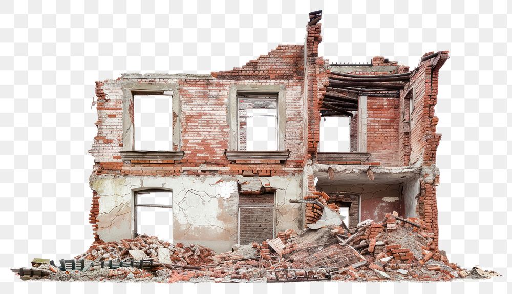 PNG Brick destroyed building architecture | Free PNG - rawpixel