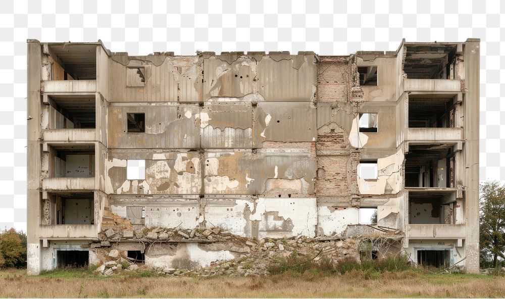 PNG Brutalism destroyed building architecture | Free PNG - rawpixel
