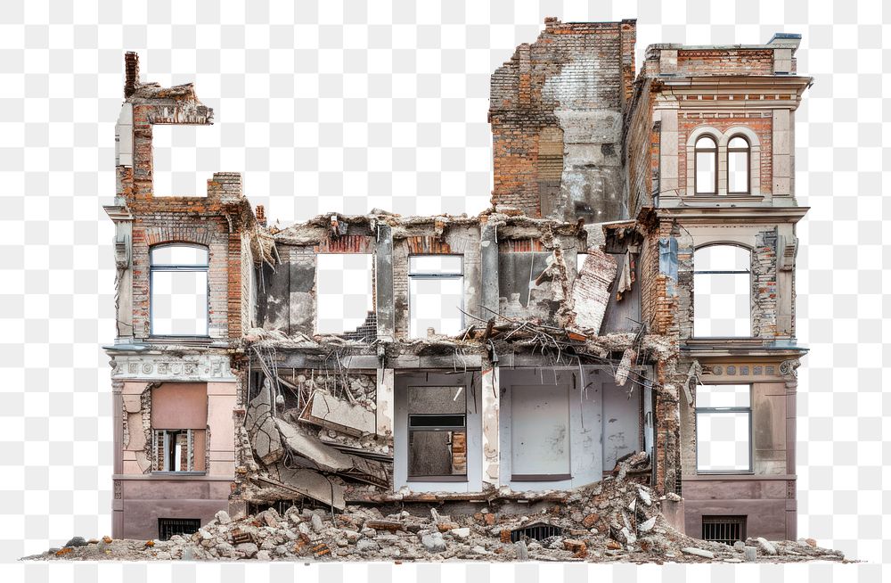 PNG Cityscape destroyed building architecture | Free PNG - rawpixel