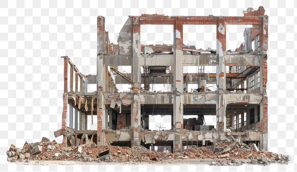PNG Factory destroyed building demolition | Free PNG - rawpixel