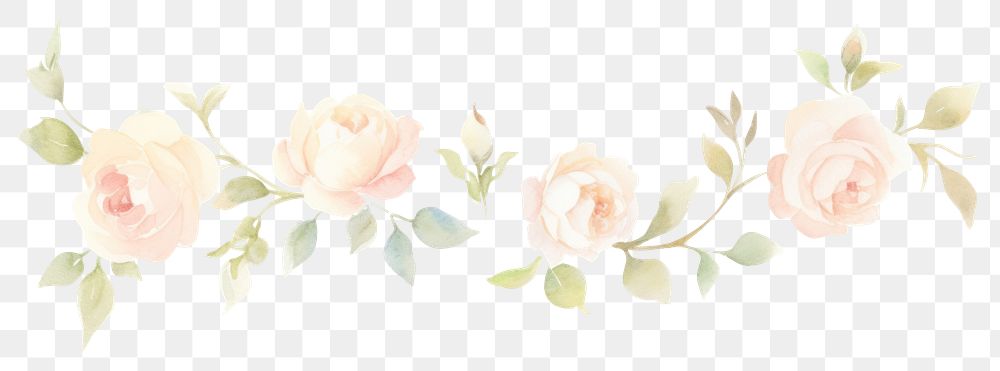 PNG Roses as divider watercolor | Free PNG - rawpixel