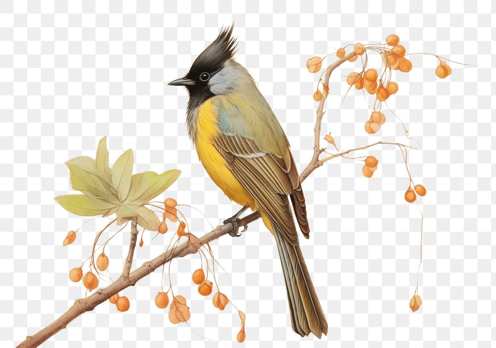 PNG Bulbul painting drawing animal. | Free PNG - rawpixel