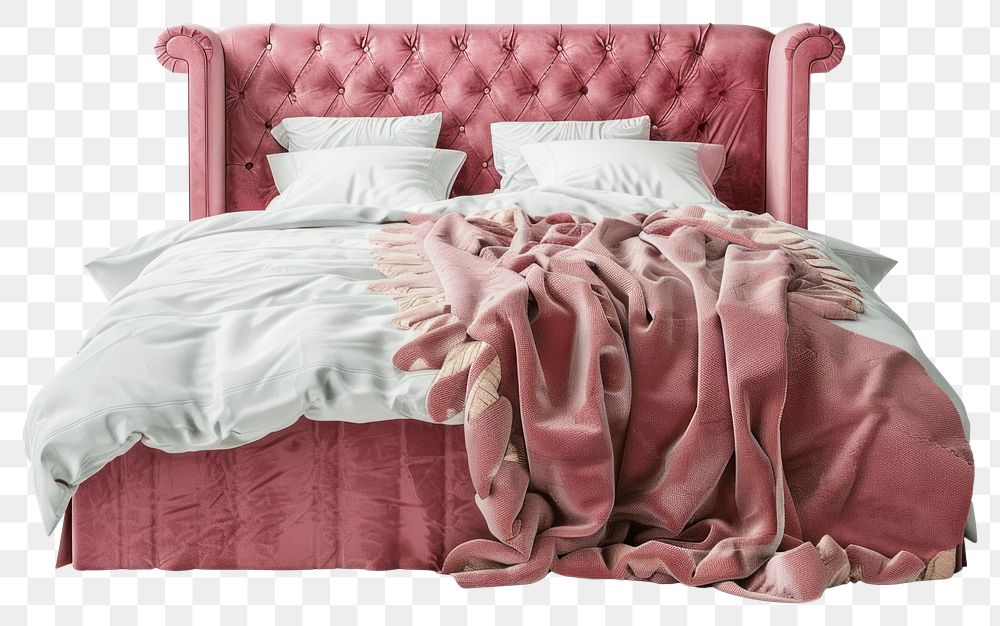 PNG Luxurious pink tufted bed | Free PNG - rawpixel