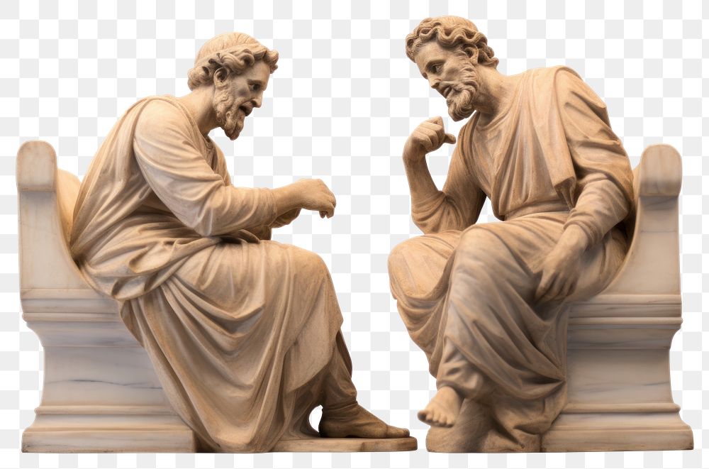 PNG Greek sculpture talking friend | Free PNG - rawpixel