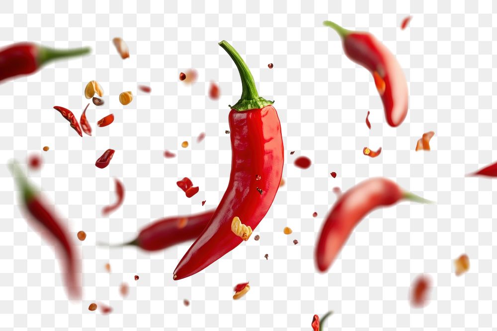 PNG Chilli floating peppers food | Free PNG - rawpixel