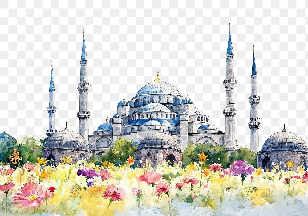 PNG Blue Mosque Istanbul illustration | Premium PNG - rawpixel