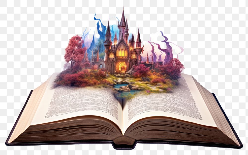 PNG Fantasy castle emerges book | Free PNG Illustration - rawpixel