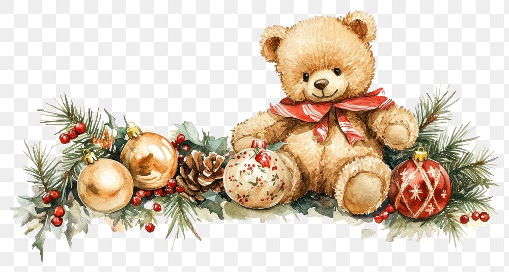 PNG Teddy bear Christmas border | Premium PNG - rawpixel