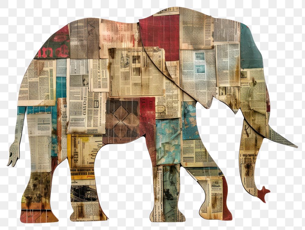 PNG Elephant shape collage cutouts | Free PNG - rawpixel
