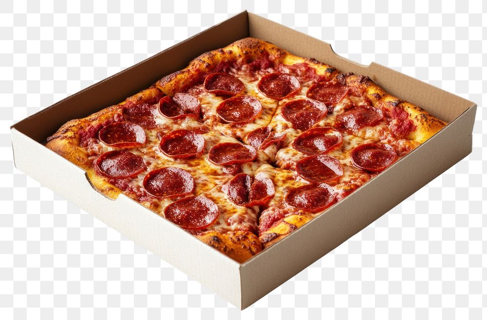 PNG Square pepperoni pizza food | Free PNG - rawpixel