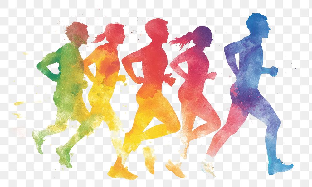 PNG Group running art illustration | Premium PNG - rawpixel