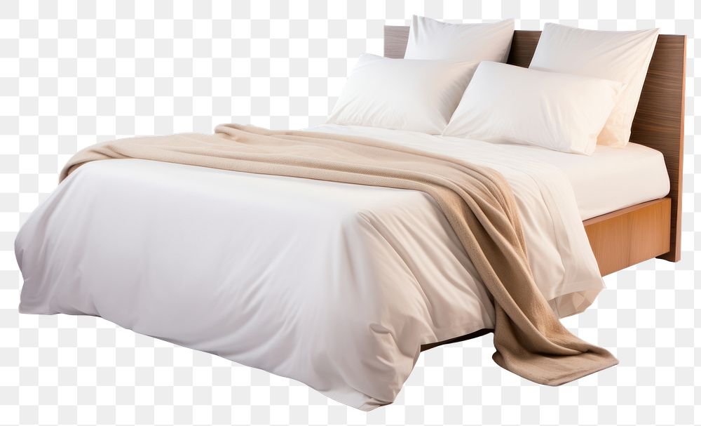 PNG cozy modern bed setup | Free PNG - rawpixel