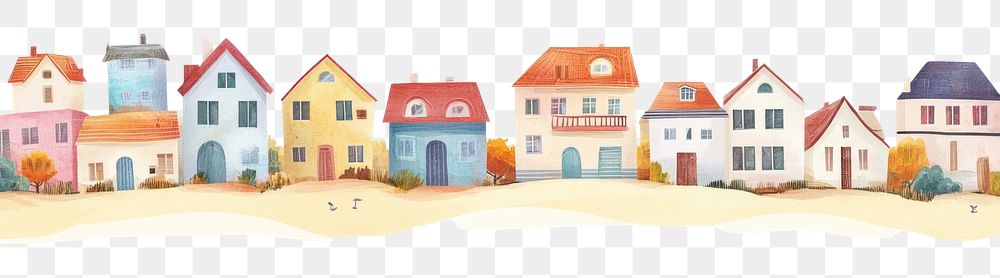 PNG Beach town building border | Free PNG - rawpixel