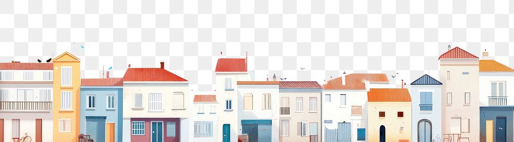 PNG Beach town building border | Free PNG - rawpixel